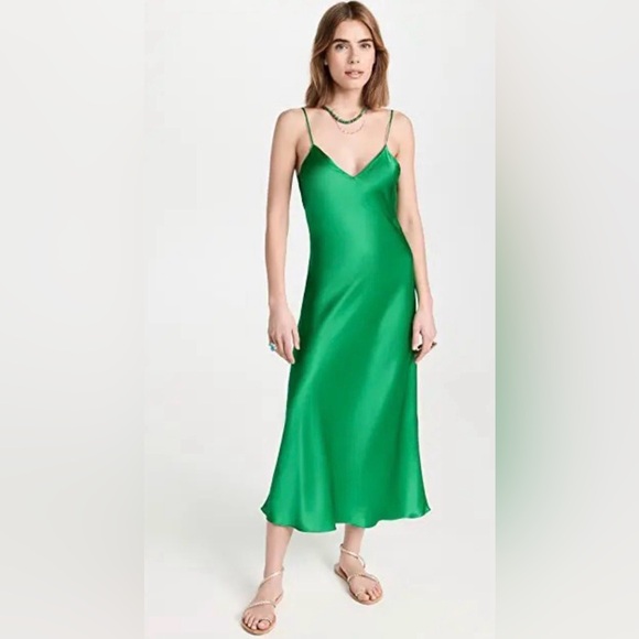 DANNIJO | Dresses | Dannijo Emerald Green 0 Silk Slip Dress | Poshmark